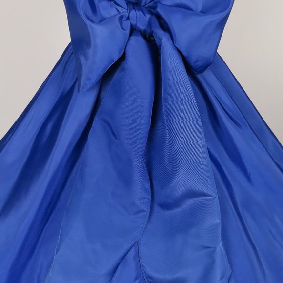Vintage | Dresses | Vintage 8s 50s Blue Strapless Fan Bust Ruffle Full ...
